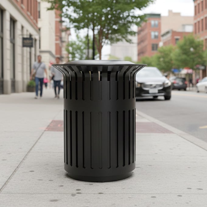Urban Flare Waste Container – Steel Bin for Parks & Streets