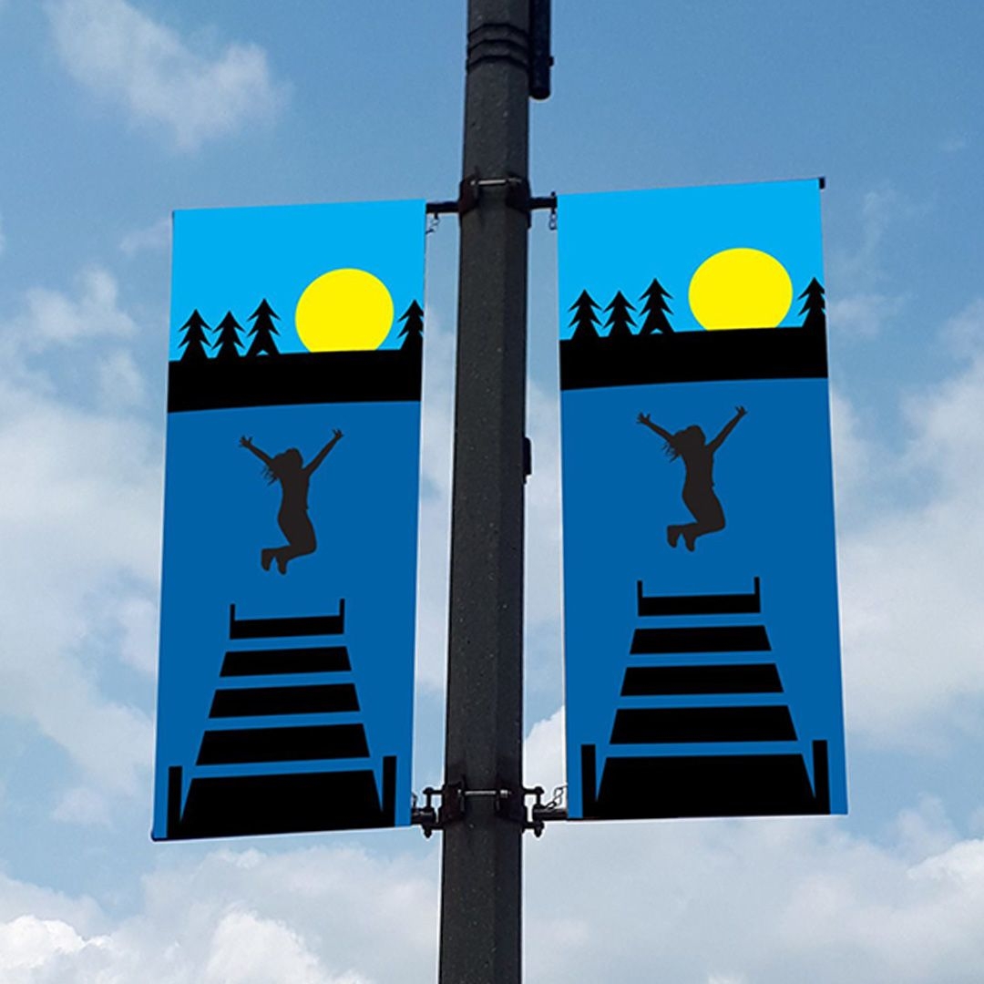 Dock Jumping Banner by Classic Displays for Outdoor Displays