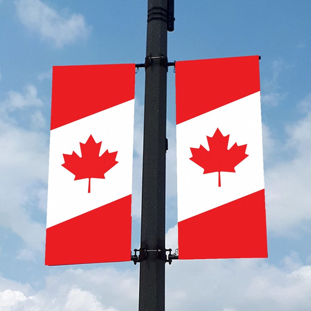 Diagonal Canadian Flag Banner for Celebrations