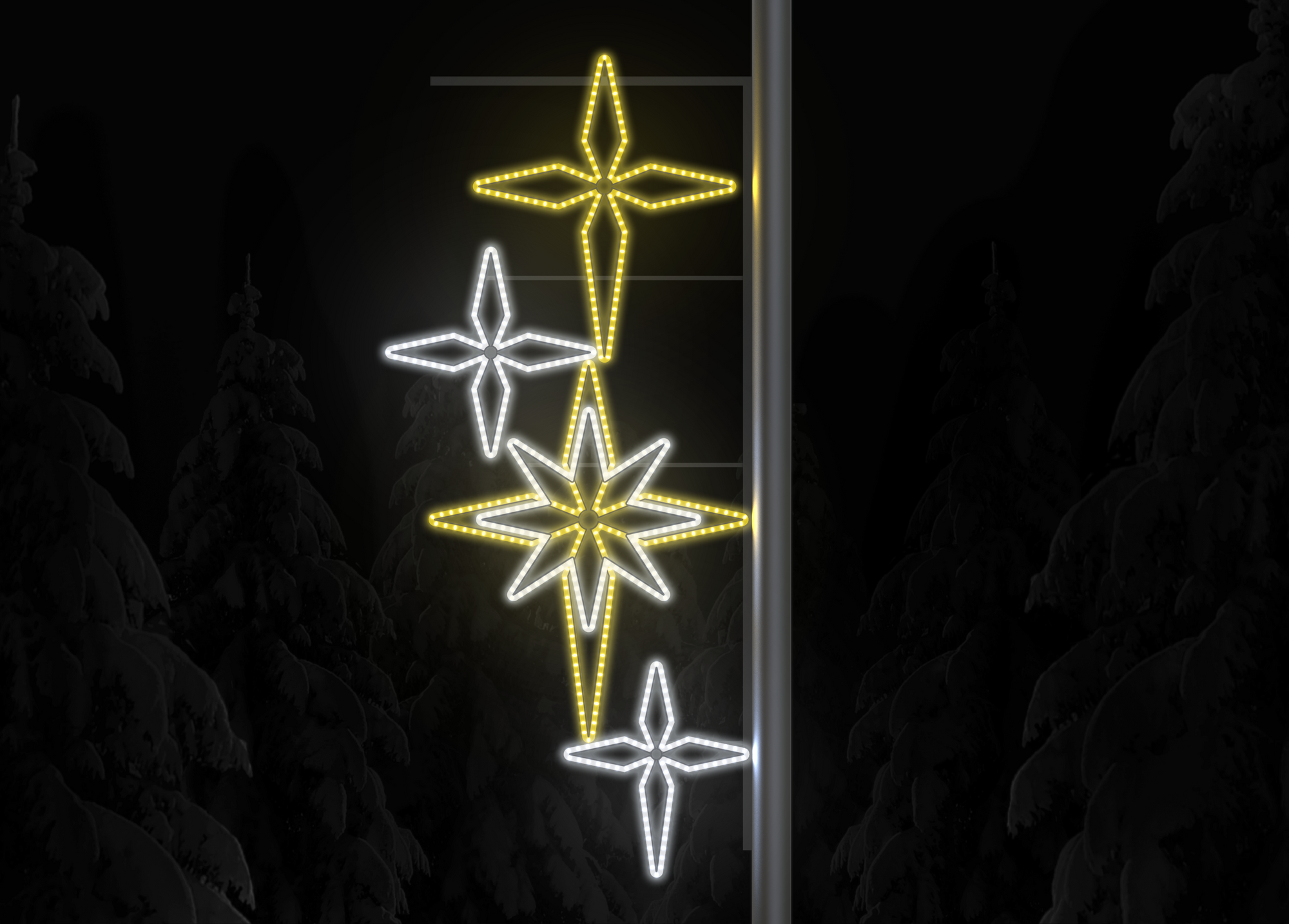 Pole-Mounted LED Holiday Displays - Advantage Meteor Shower